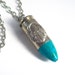 Commander's Bullet Turquoise Howlite and Silver Steampunk Necklace ...