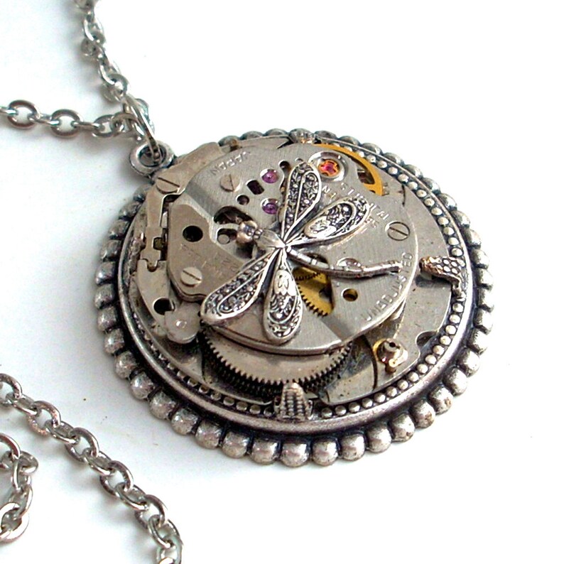 Silver Steampunk Necklace Handmade Jewelry Time to Fly - Etsy