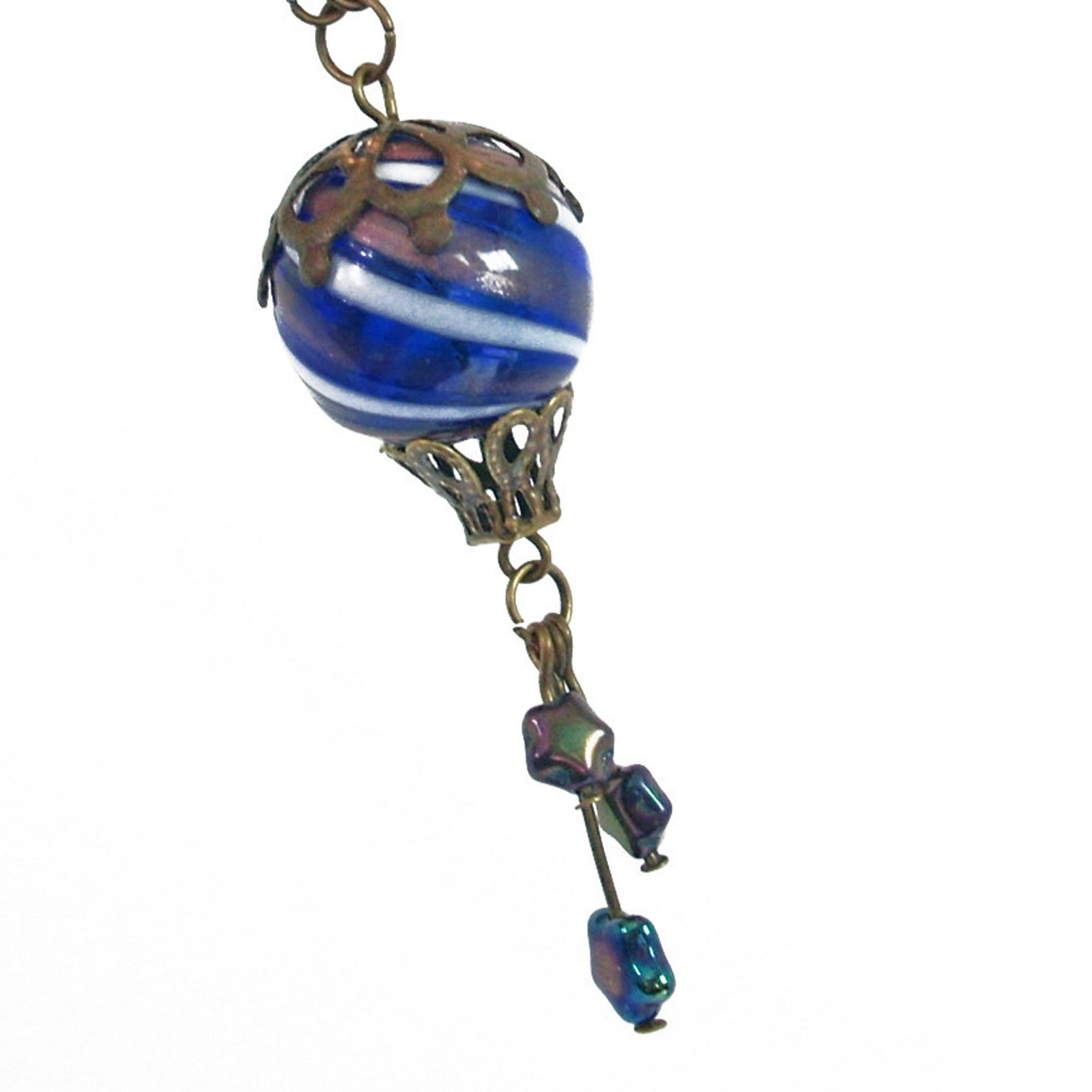 Hot Air Balloon Pendant Necklace Jewelry Jewellery Moon and Stars - Etsy