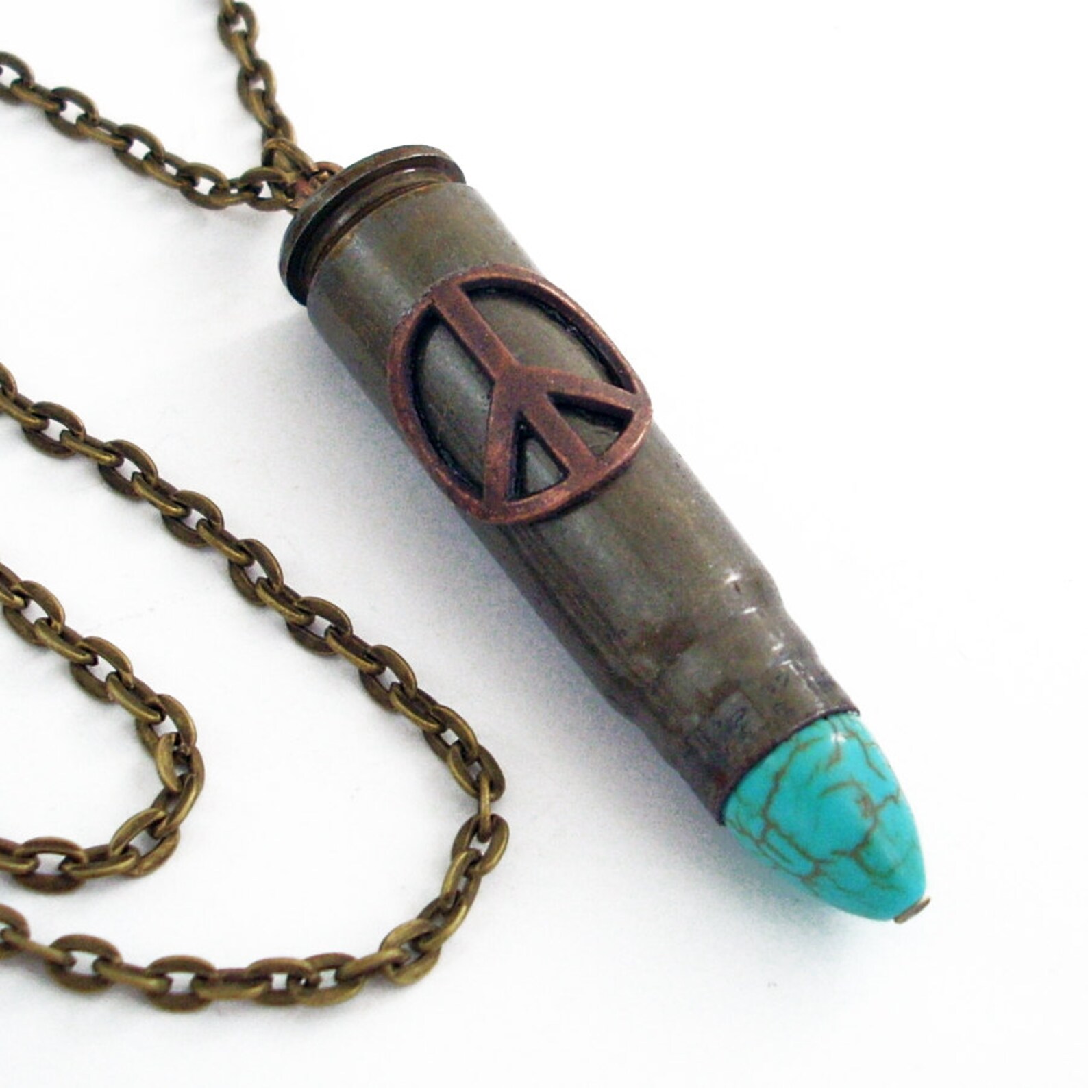 A Chance at Peace Bullet Necklace Jewelry Recycled Bullet - Etsy