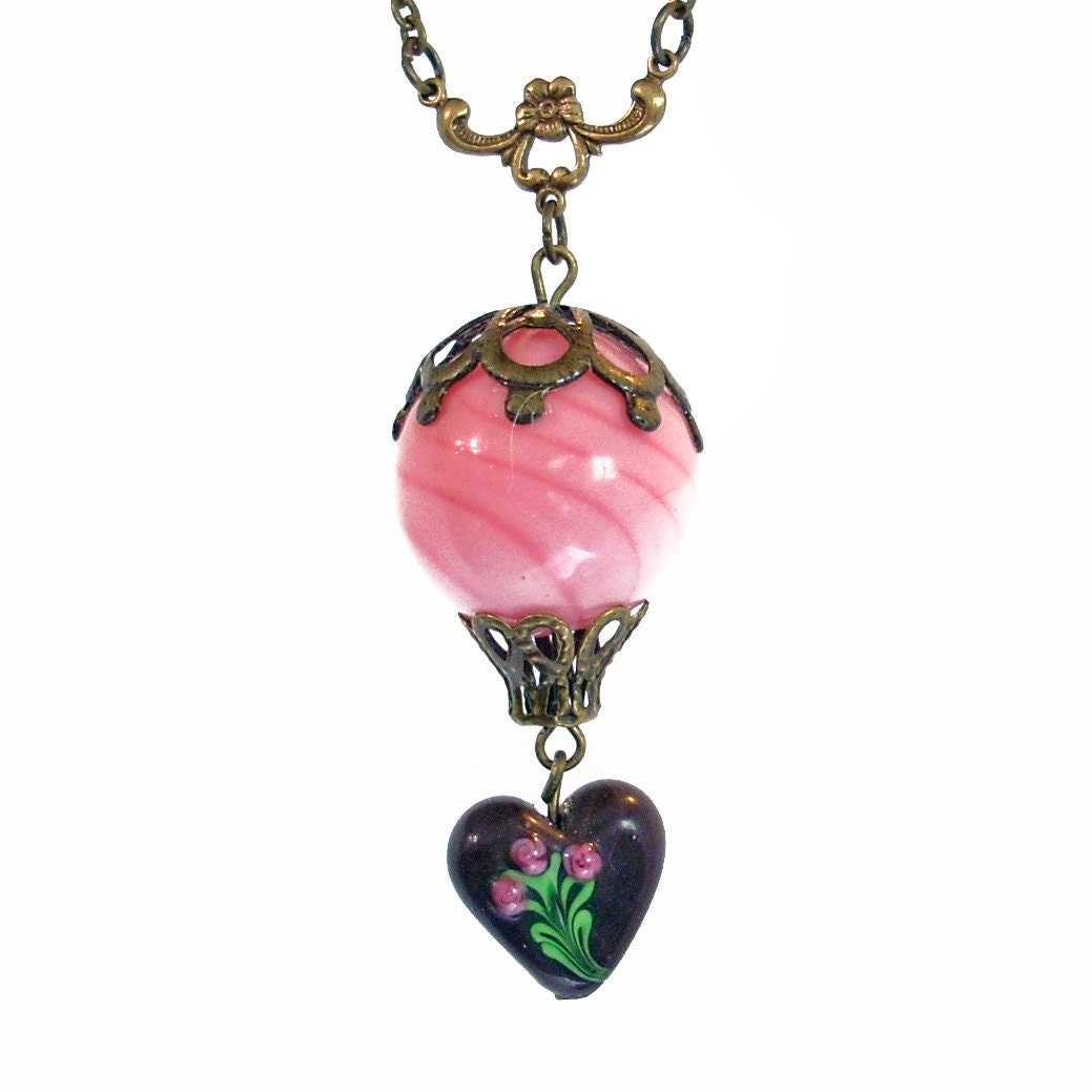 Hot Air Balloon Pendant Necklace Jewelry Jewellery Pink | Etsy