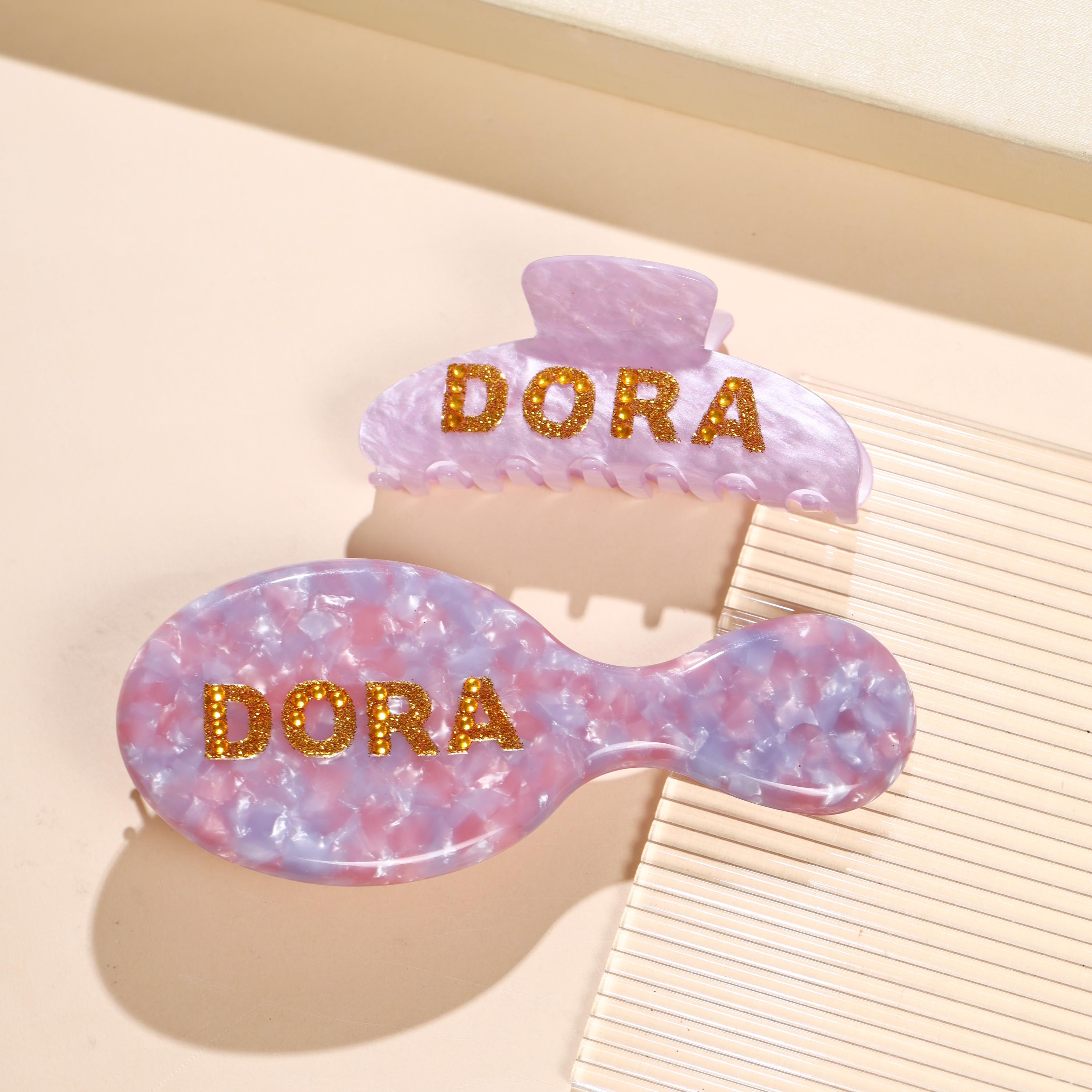 Personalized Name Hair Accessories Set, Custom Initials Hair Comb Claw ...