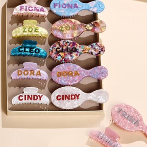 Personalized Name Hair Accessories Set, Custom Initials Hair Comb Claw ...