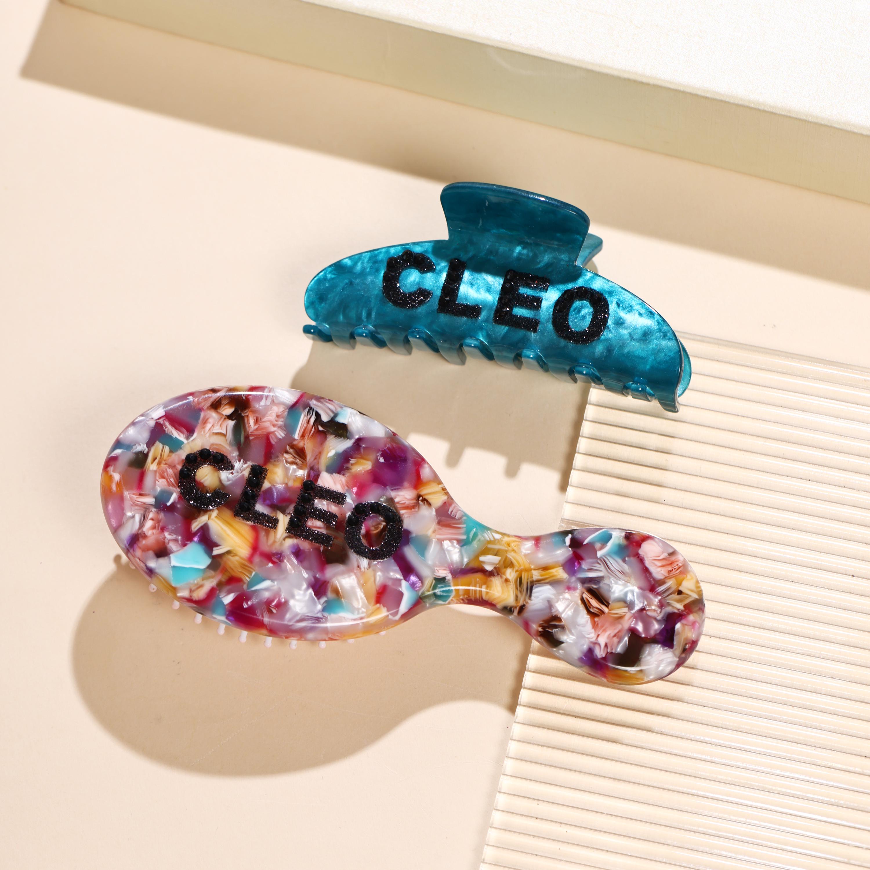 Personalized Name Hair Accessories Set, Custom Initials Hair Comb Claw ...