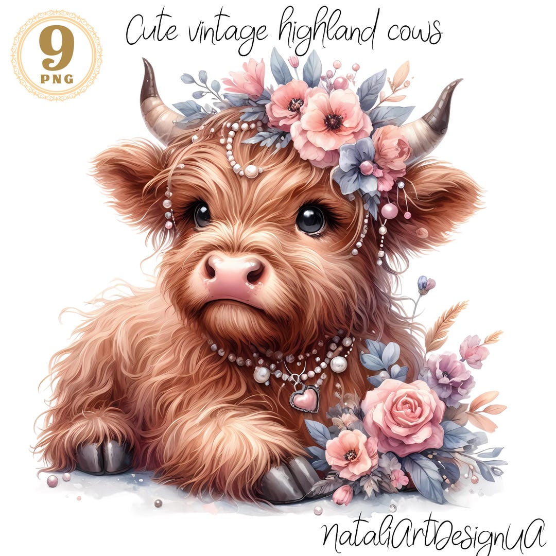 Highland Cow Clipart, Highland Cow Png, Highland Sublimation Design ...