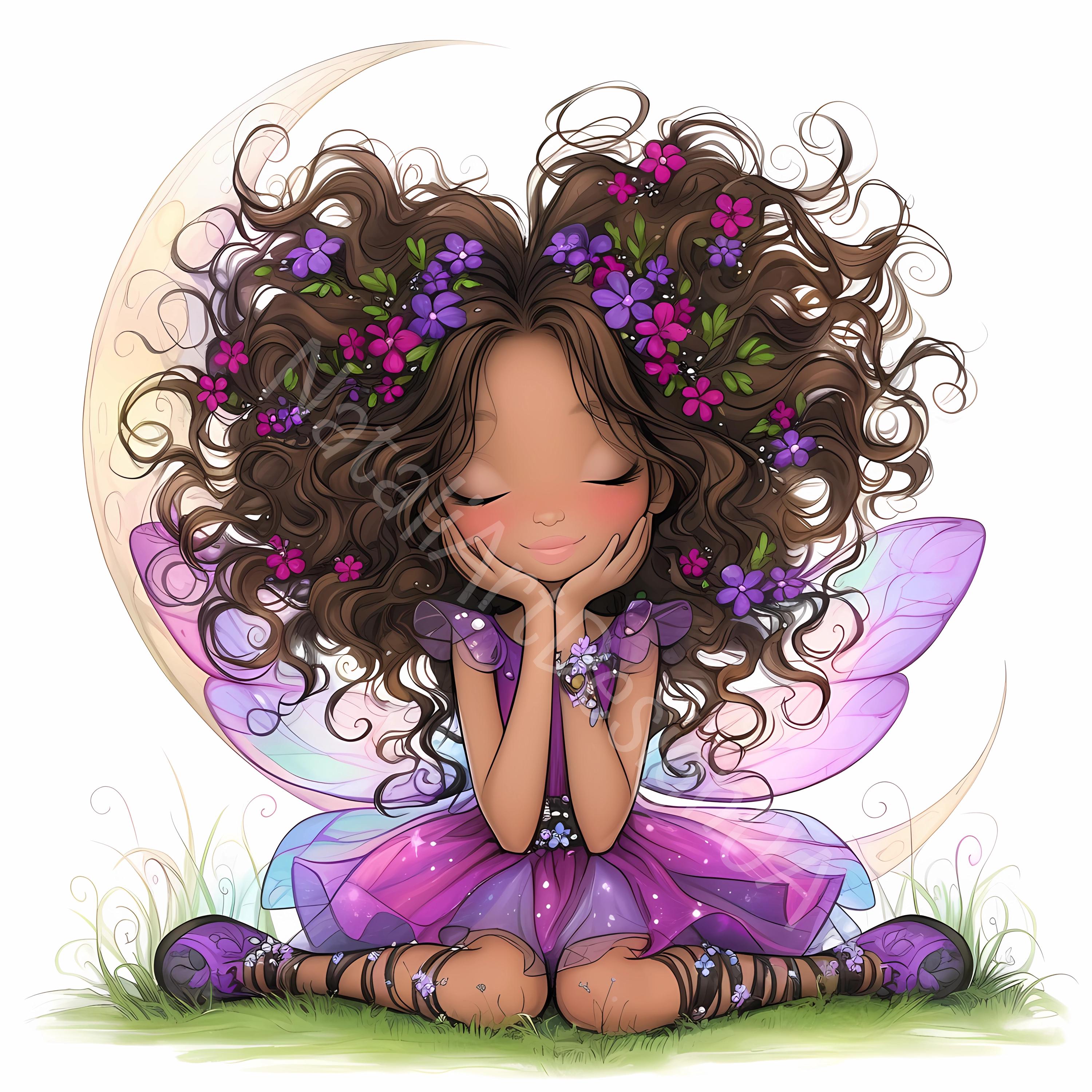 Purple Fairytale Clip Art 10 High Res Watercolor Jpgs Junk Journaling ...