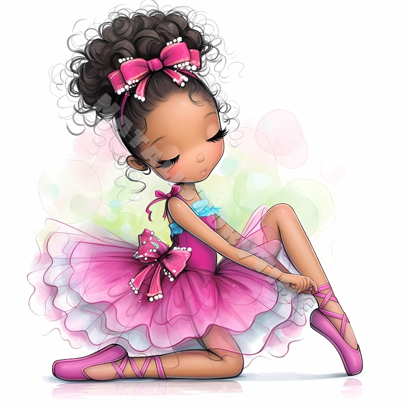 Cute Pink Ballerina Clip Art 10 High Res Watercolor Jpgs Junk ...