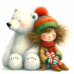 Whimsical Polar Bear Clipart 10 High Res Watercolor Jpgs for Junk ...