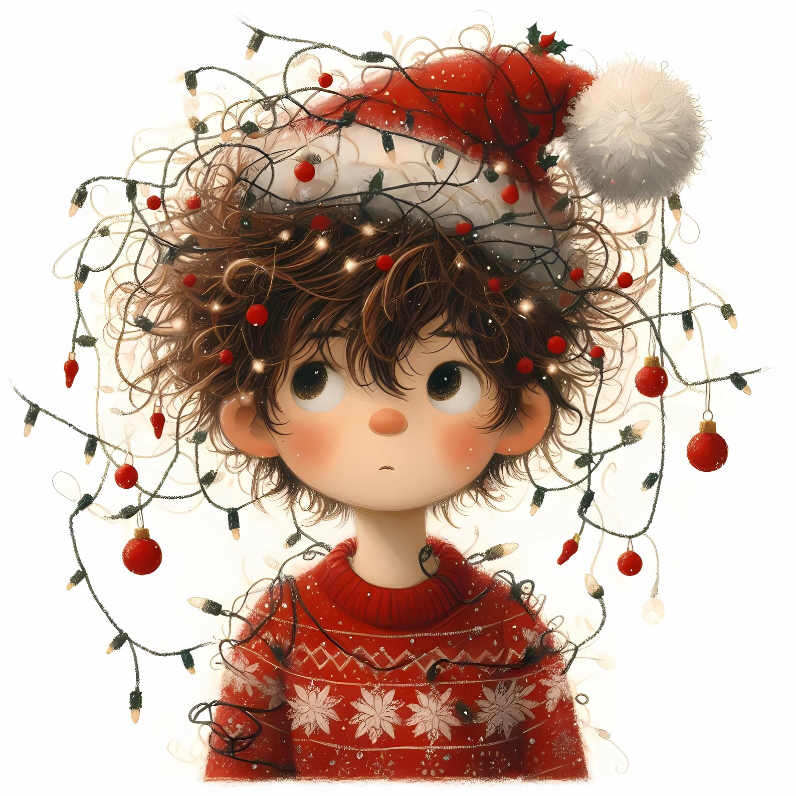 Quirky Christmas Boy With Christmas Wreath Clipart 10 High Res ...