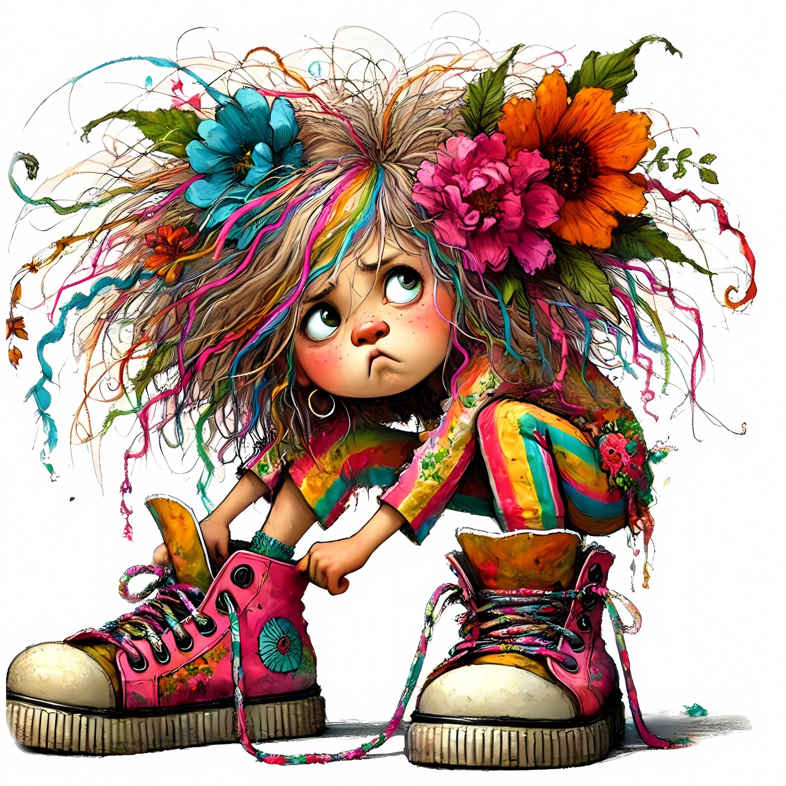 Grumpy Spring Girl Clipart 10 High Res Watercolor Jpgs for Junk ...