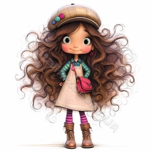 Whimsical Post Girl Clip Art 13 High Res Watercolor Jpgs for Junk ...