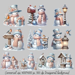 Snowman Clipart, Snowman Png, Christmas Snowman Clipart, Cute Snowman ...