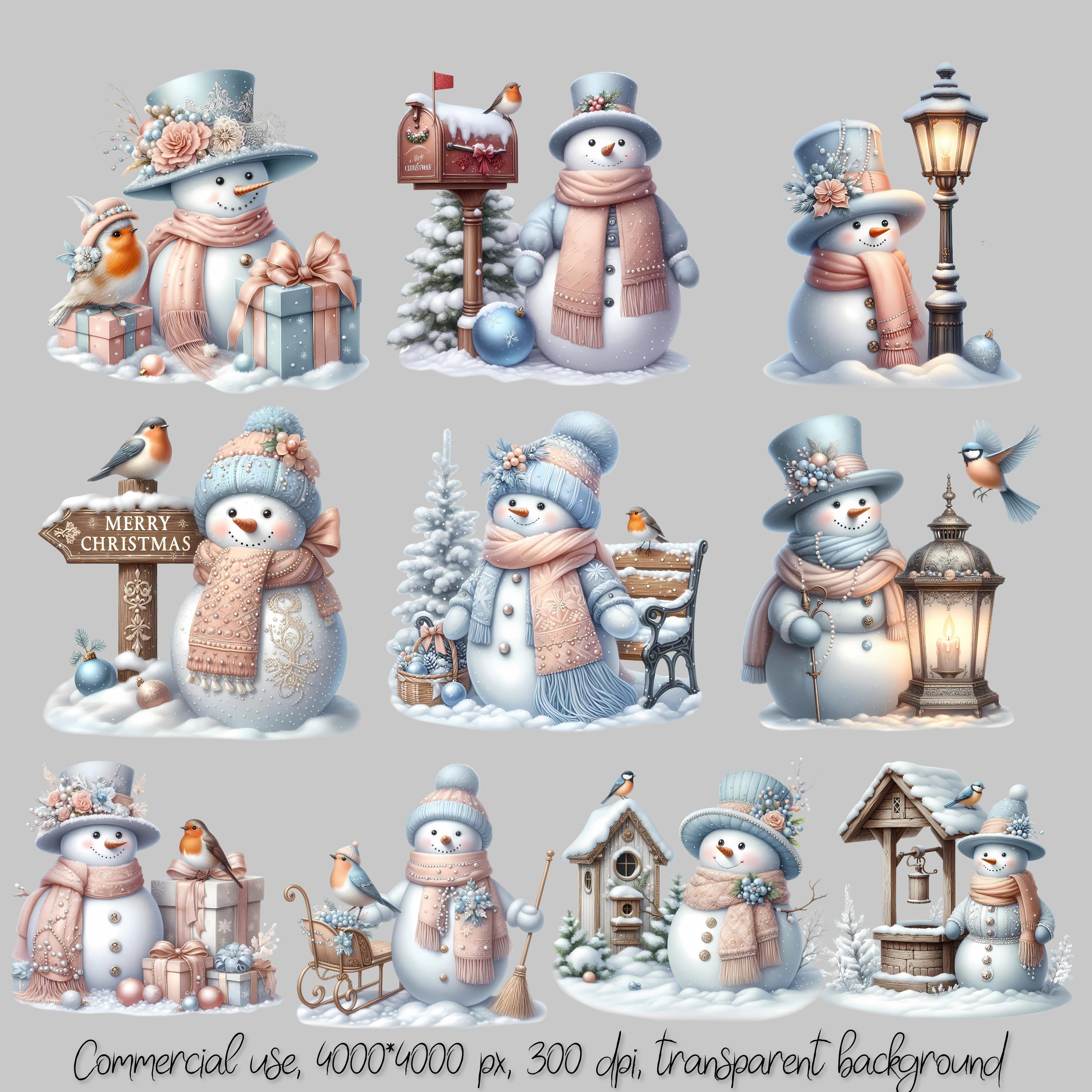 Snowman Clipart, Snowman Png, Christmas Snowman Clipart, Cute Snowman ...