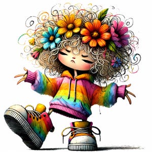 Grumpy Spring Girl Clipart 10 High Res Watercolor Jpgs for Junk ...