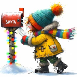 Christmas Mail With Christmas Wreath Clipart 10 High Res Watercolor ...