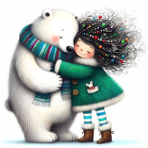 Whimsical Polar Bear Clipart 10 High Res Watercolor Jpgs for Junk ...