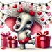Quirky Valentine Elephant Clipart 10 High Res Watercolor Jpgs for Junk ...