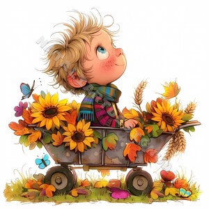 Quirky Fall Boy Clip Art 10 High Res Watercolor Jpgs Junk Journaling ...