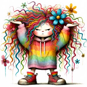 Grumpy Spring Girl Clipart 10 High Res Watercolor Jpgs for Junk ...