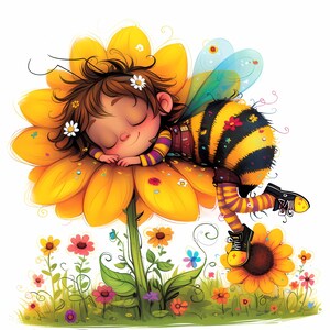 Whimsical Bee Boy Clip Art 10 High Res Watercolor Jpgs Junk Journaling ...
