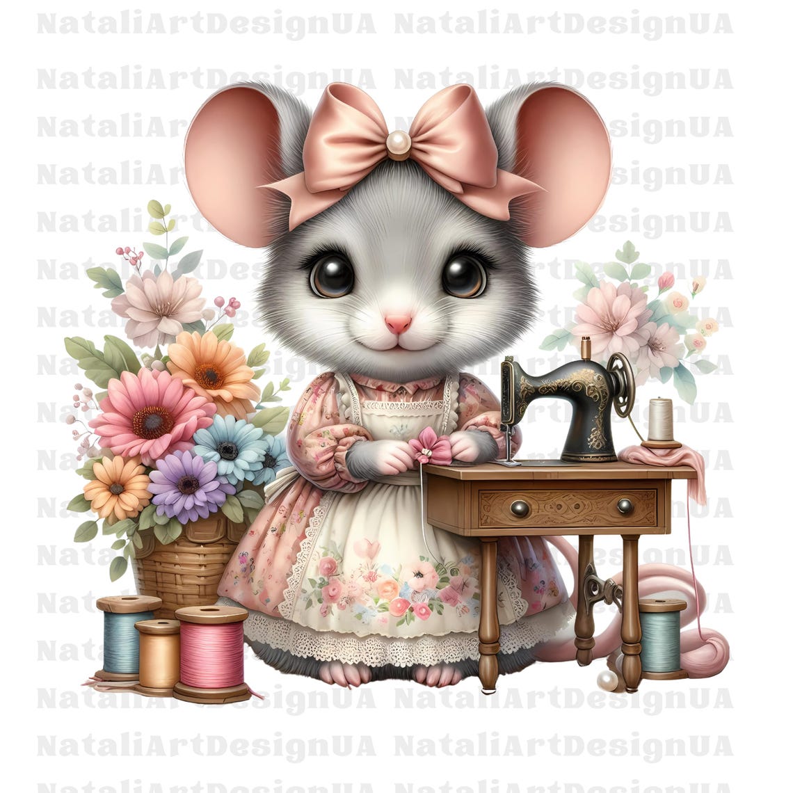 Sewing Mouse Clipart Mouse at Sewing Machine Mouse Seamstress Png Mouse ...