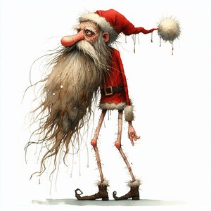 Grumpy Santa Clipart 10 High Res Watercolor Jpgs for Junk Journals ...