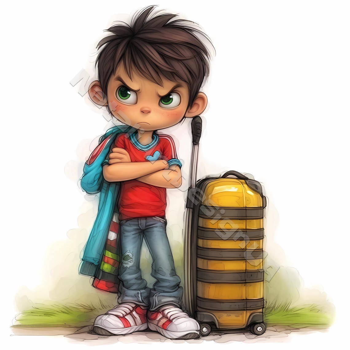 Quirky Traveler Boy Clipart 10 High Res Watercolor Jpgs for Junk ...