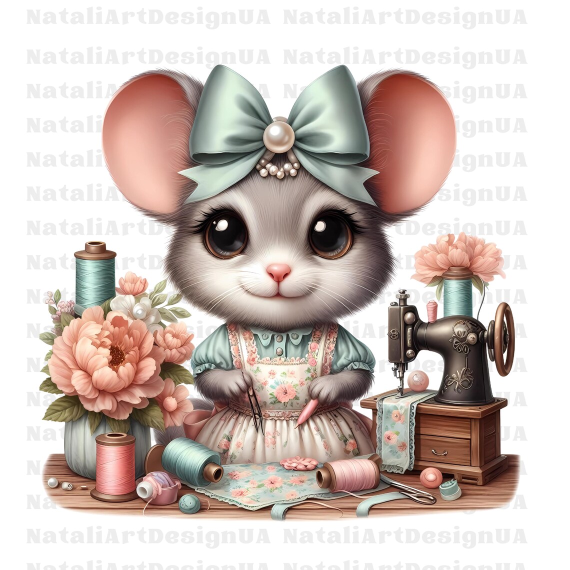 Sewing Mouse Clipart Mouse at Sewing Machine Mouse Seamstress Png Mouse ...