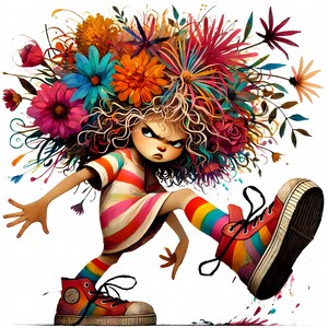 Grumpy Spring Girl Clipart 10 High Res Watercolor Jpgs for Junk ...