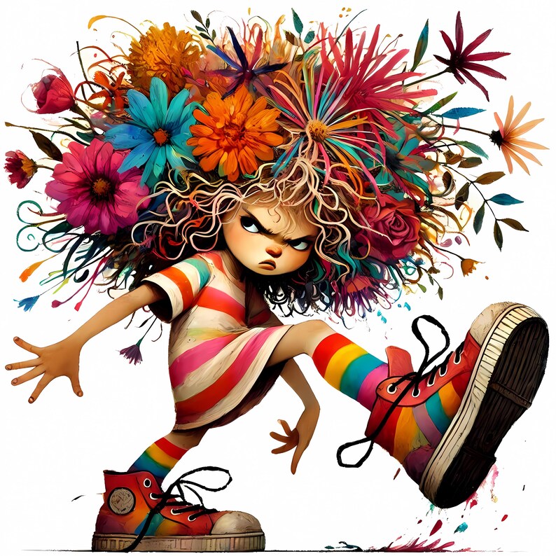 Grumpy Spring Girl Clipart 10 High Res Watercolor Jpgs for Junk ...