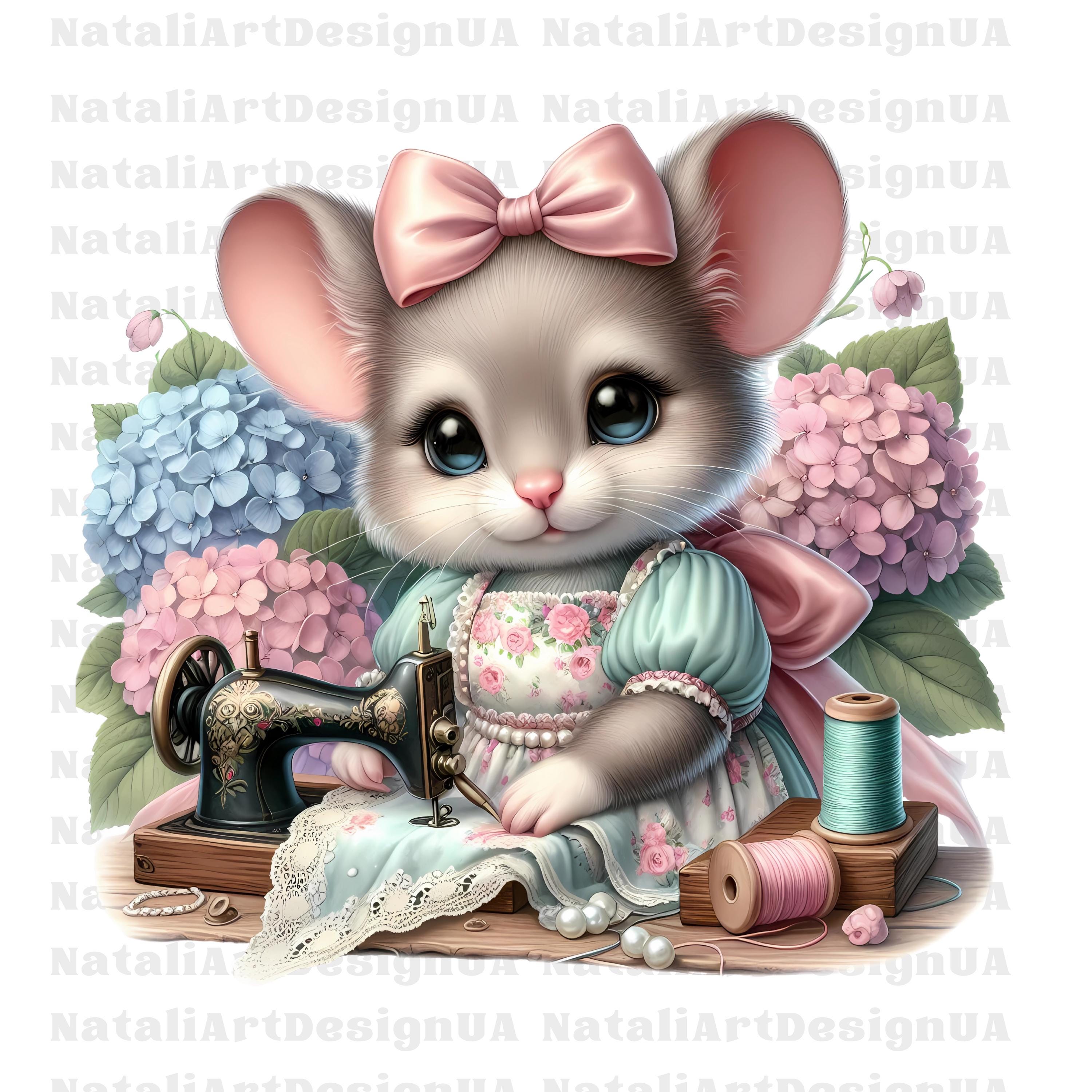 Sewing Mouse Clipart Mouse at Sewing Machine Mouse Seamstress Png Mouse ...