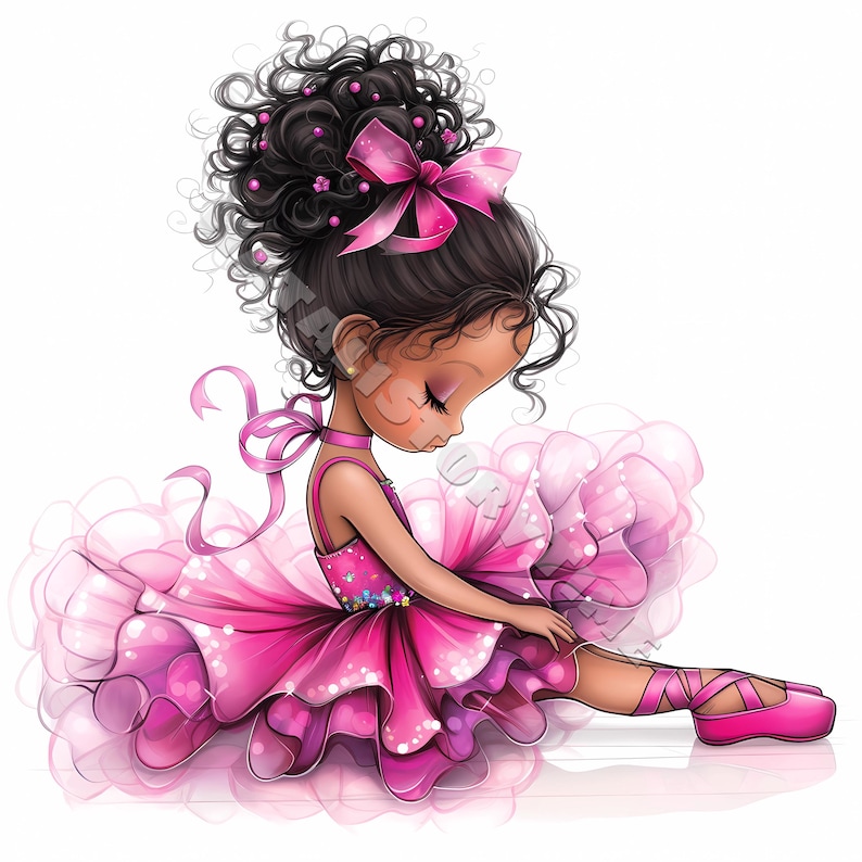 Cute Pink Ballerina Clip Art 10 High Res Watercolor Jpgs Junk ...