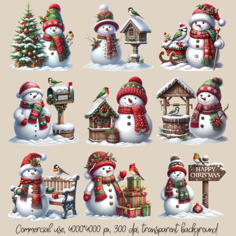 Snowman Clipart, Snowman Png, Christmas Snowman Clipart, Cute Snowman ...