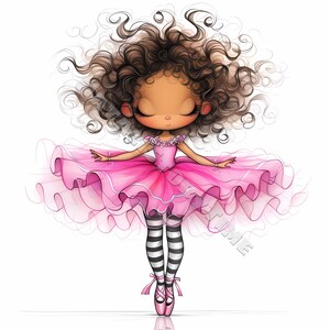 Cute Pink Ballerina Clip Art 10 High Res Watercolor Jpgs Junk ...