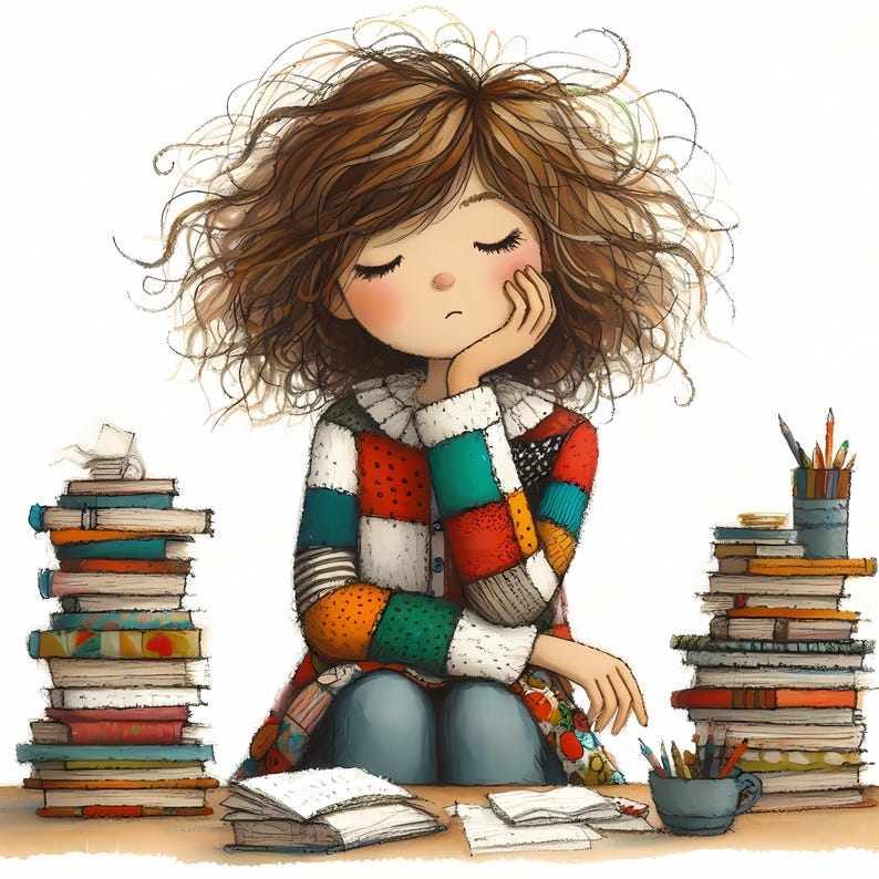 Quirky Student Clipart 10 High Res Watercolor JPG for Junk Journals ...