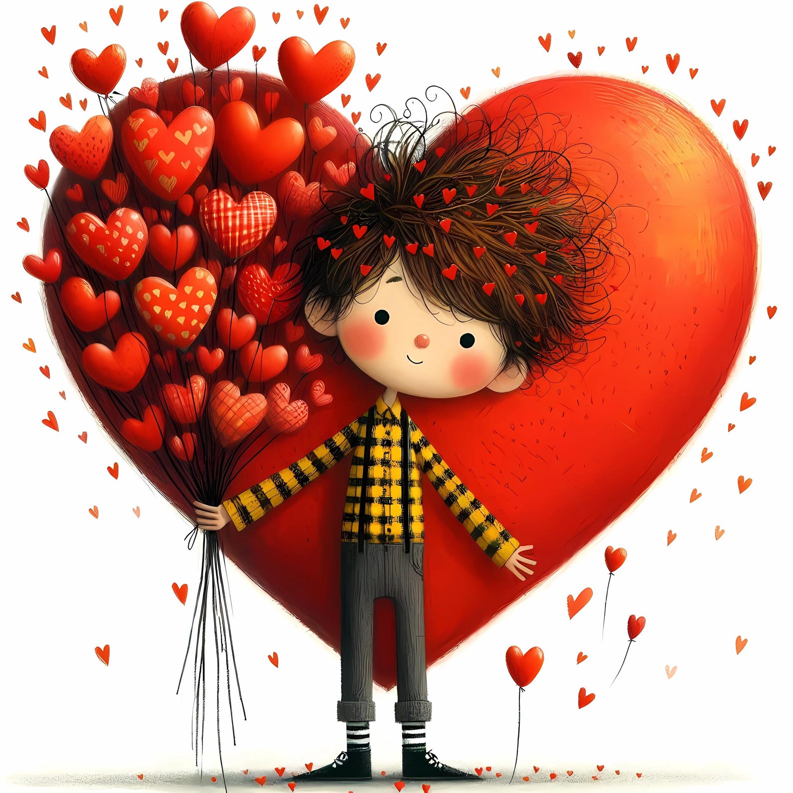 Whimsical Valentine Boy Clipart 10 High Res Watercolor Jpgs for Junk ...