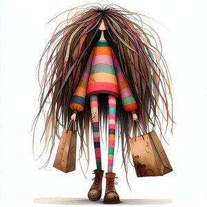 Exhausting Shopping Clipart 10 High Res Watercolor Jpgs for Junk ...