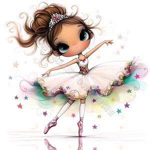 Cute Ballerina Girl Clip Art 10 High Res Watercolor Jpgs Junk ...