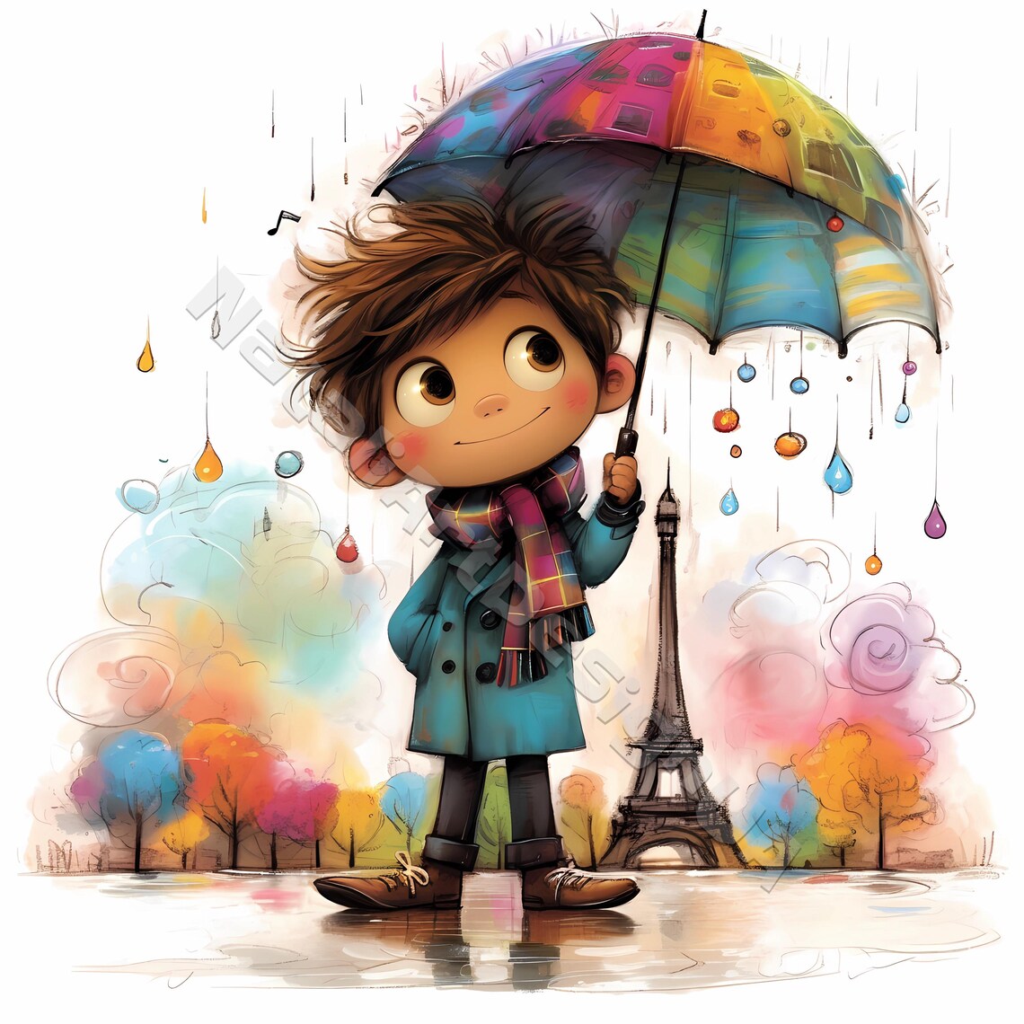 Quirky Paris Boy Clip Art 10 High Res Watercolor JPG Junk Journaling ...