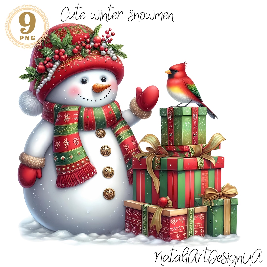Snowman Clipart, Snowman Png, Christmas Snowman Clipart, Cute Snowman ...
