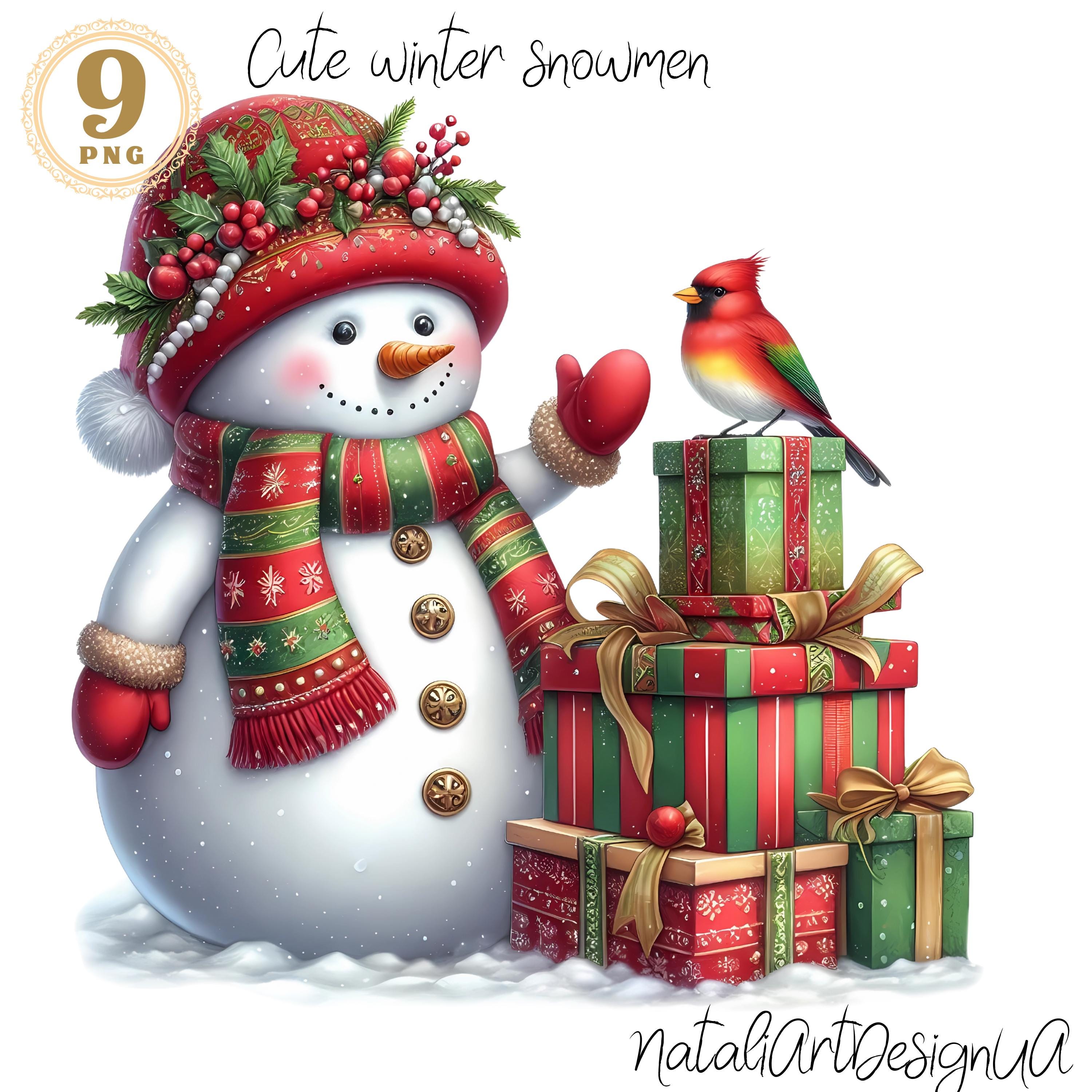 Snowman Clipart, Snowman Png, Christmas Snowman Clipart, Cute Snowman ...