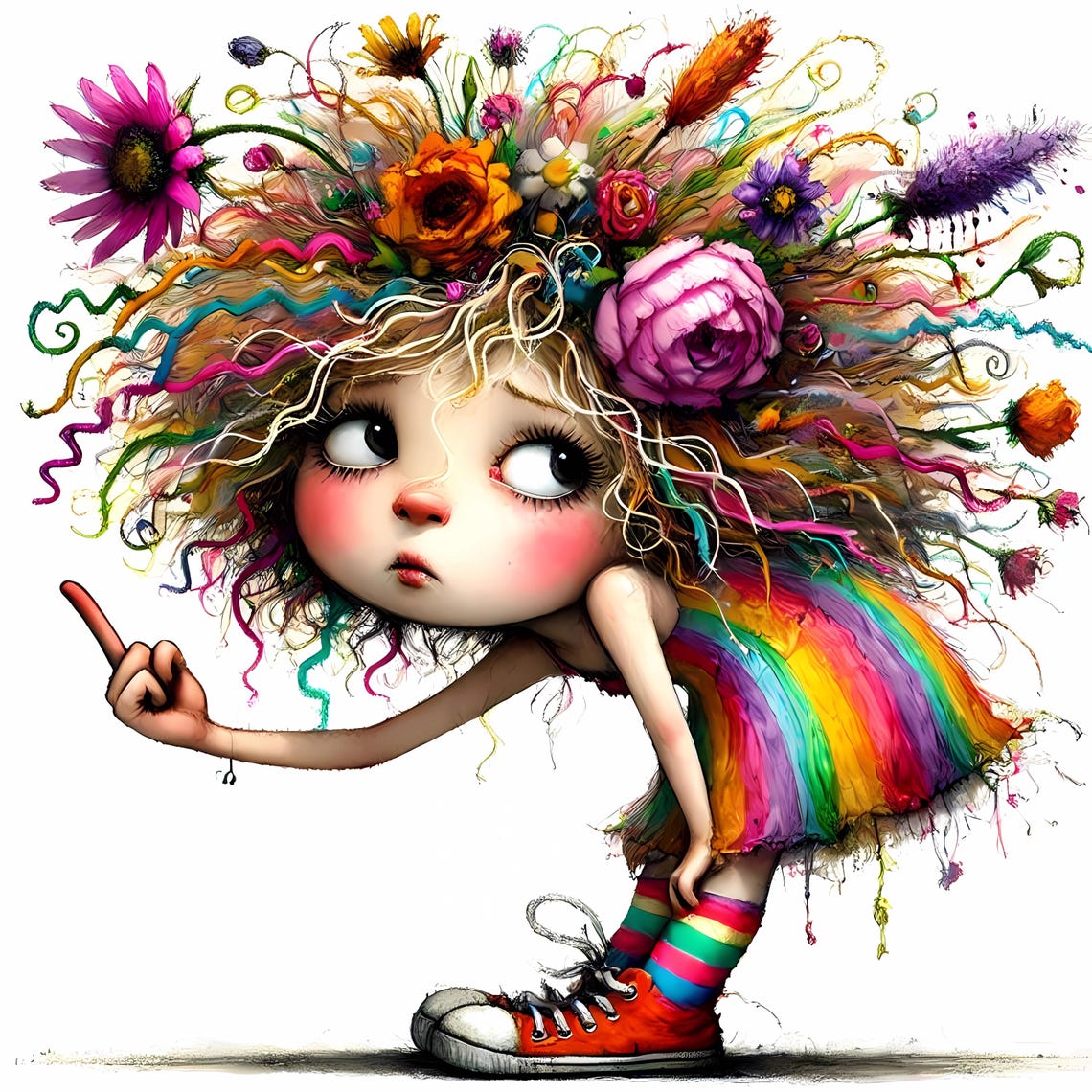 Grumpy Spring Girl Clipart 10 High Res Watercolor Jpgs for Junk ...