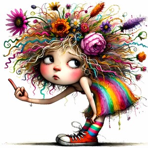 Grumpy Spring Girl Clipart 10 High Res Watercolor Jpgs for Junk ...