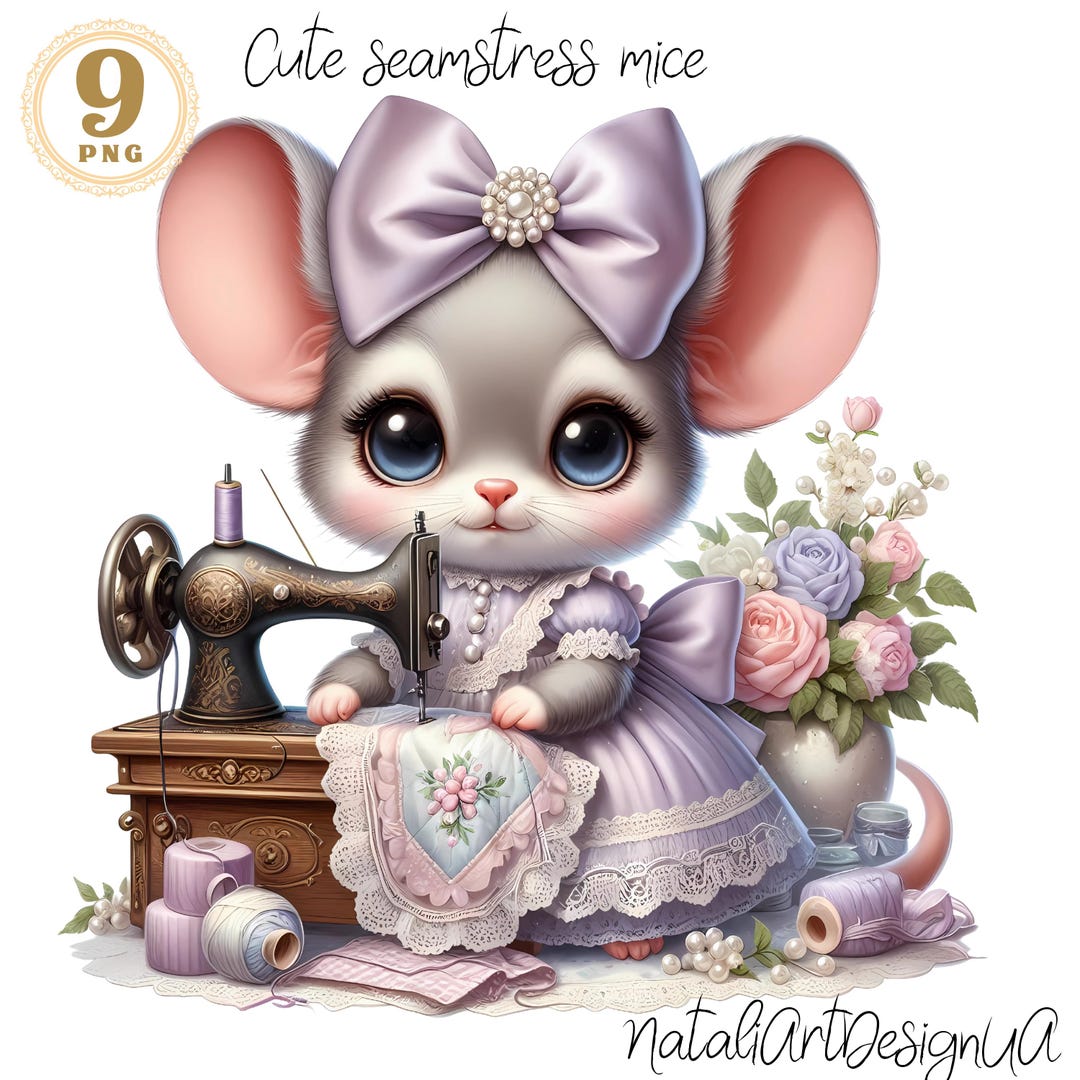 Sewing Mouse Clipart Mouse at Sewing Machine Mouse Seamstress Png Mouse ...