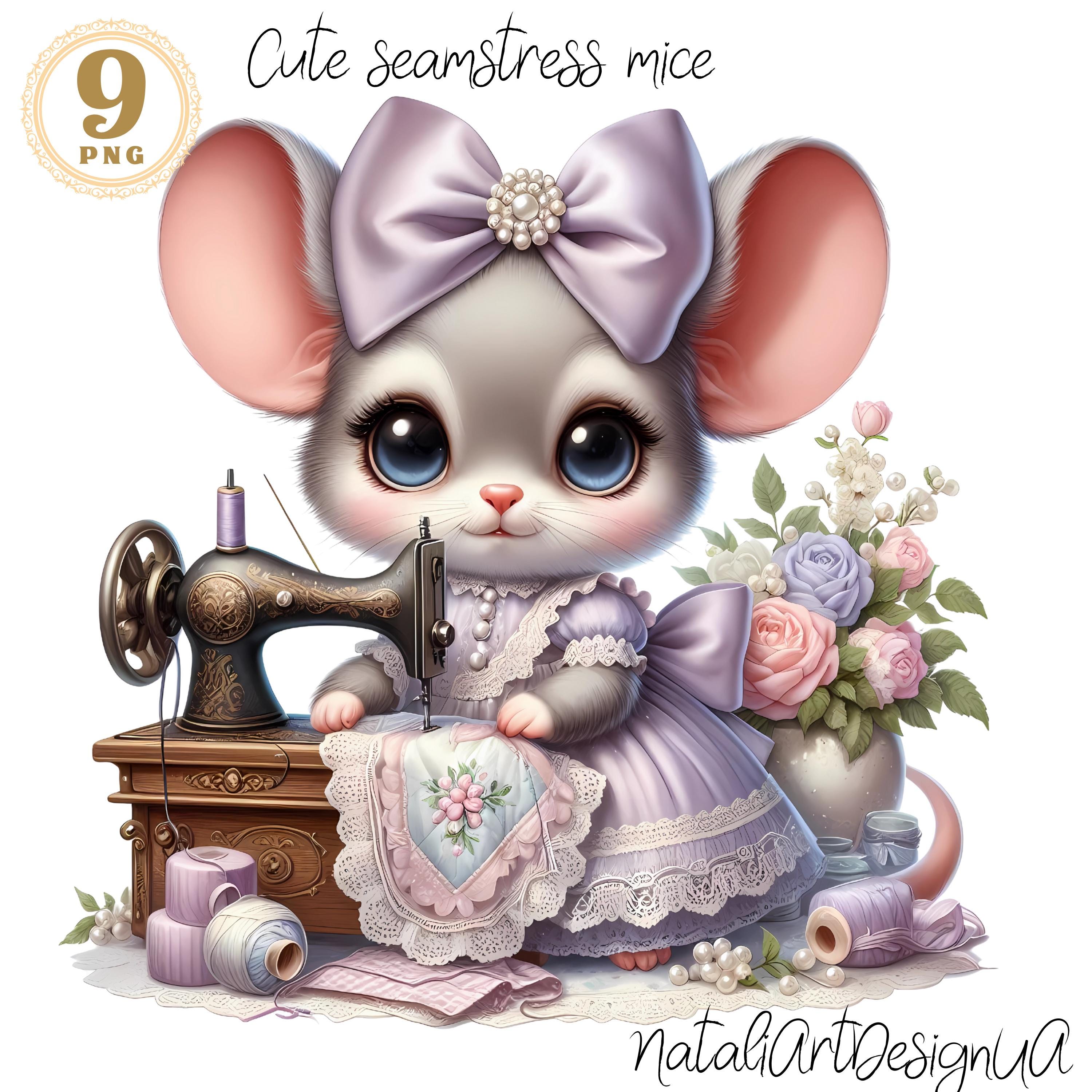 Sewing Mouse Clipart Mouse at Sewing Machine Mouse Seamstress Png Mouse ...