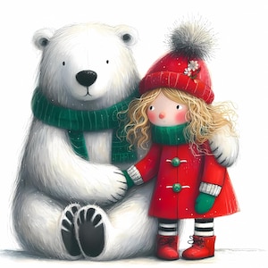 Whimsical Polar Bear Clipart 10 High Res Watercolor Jpgs for Junk ...