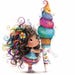 Quirky Ice-cream Girl Clipart 10 High Res Watercolor JPG for Junk ...