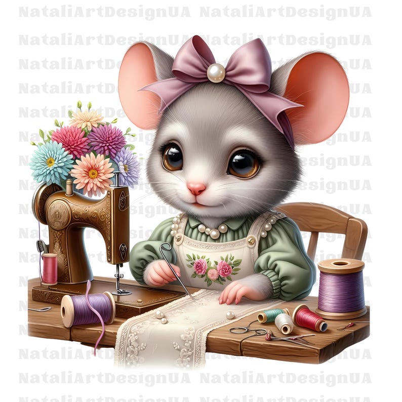 Sewing Mouse Clipart Mouse at Sewing Machine Mouse Seamstress Png Mouse ...