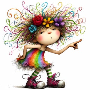 Grumpy Spring Girl Clipart 10 High Res Watercolor Jpgs for Junk ...