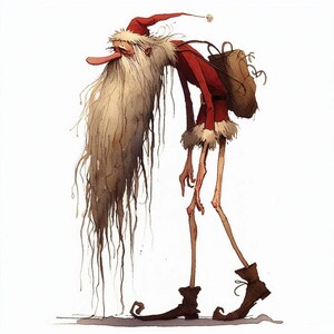 Grumpy Santa Clipart 10 High Res Watercolor Jpgs for Junk Journals ...